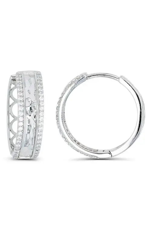LULEA Cubic Zirconia Hoop Earrings Sterling Silver Editorialist